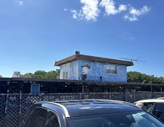 From the outside, Alabama Jack's looks like it survived a hurricane and decided to stay anyway.