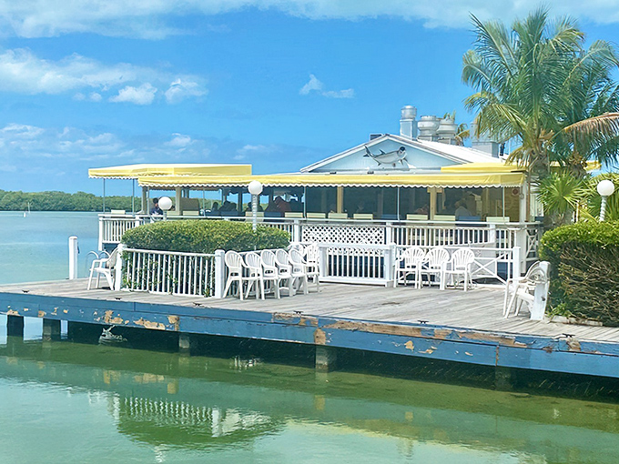 Paradise isn't a place, it's a yellow awning over turquoise waters. Lorelei's waterfront deck invites you to linger as Florida Bay stretches to the horizon.