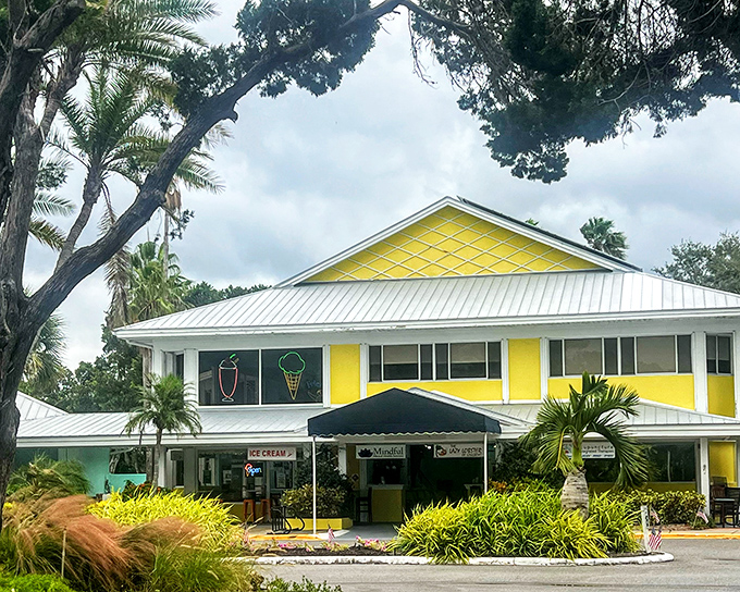 The sunshine-yellow exterior of Lazy Lobster stands out like a beacon of seafood hope on Longboat Key, promising delicious treasures within.