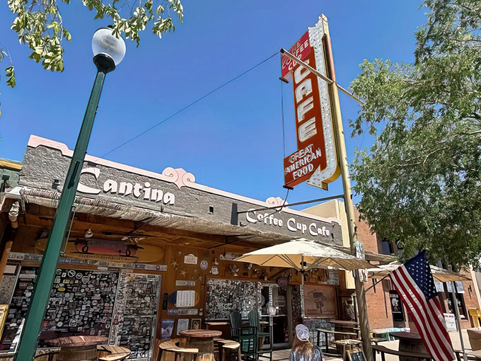That vintage neon sign beckons hungry travelers like a lighthouse for the breakfast-starved. Boulder City's answer to the morning blues.