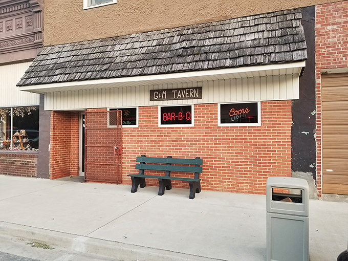 The unassuming exterior of Guy & Mae's Tavern hides culinary treasures that would make barbecue royalty bow down. Small-town magic at its finest.