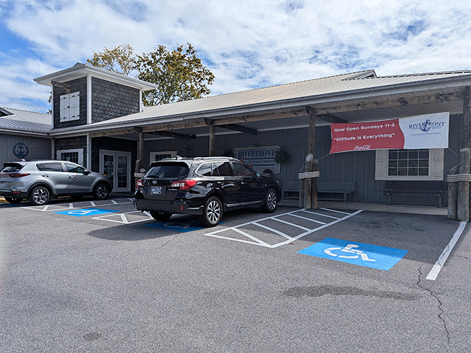 The unassuming exterior of Riverfront Seafood Co. proves once again that the best seafood joints don't waste energy on flashy facades.