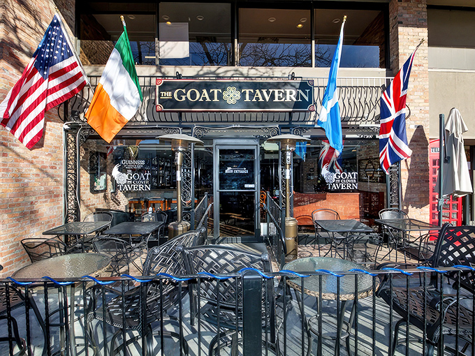 The international flag lineup isn't just for show &ndash; it's your first clue that authentic British Isles cuisine awaits behind those doors in downtown Grand Junction.