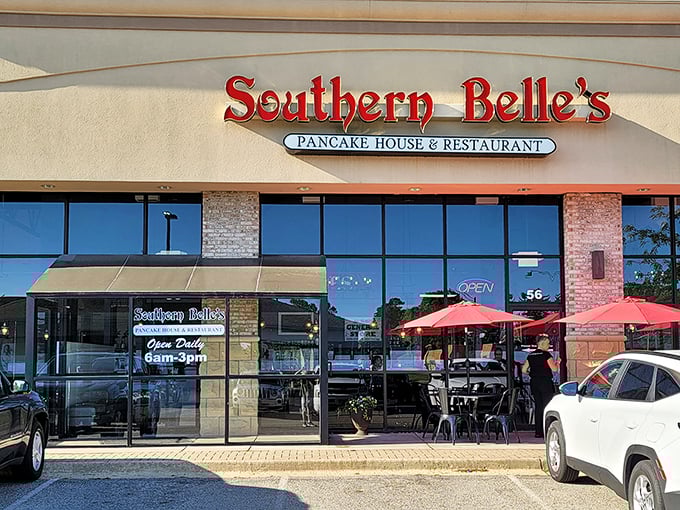 Southern Belle's modest storefront might fool you, but like any great culinary adventure, the unassuming exterior hides the breakfast treasures within. 