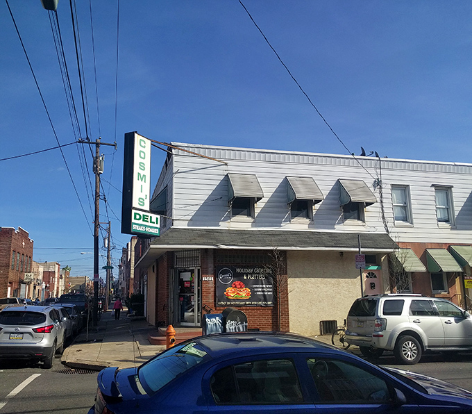 The unassuming corner spot that's launched a thousand food pilgrimages. Cosmi's modest exterior hides sandwich greatness within those white-sided walls.