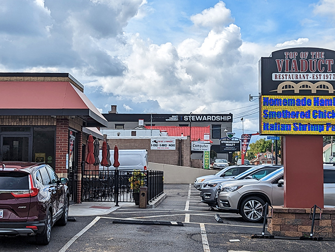 That sign isn't just pointing you toward breakfast&mdash;it's pointing you toward happiness on a plate.