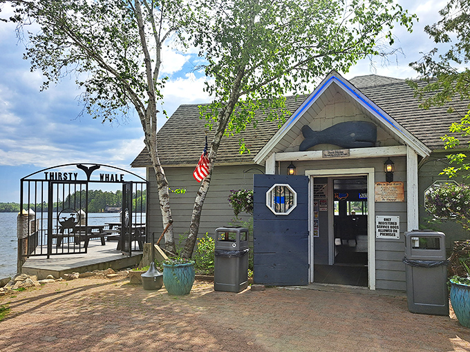 The unassuming blue exterior of The Thirsty Whale might fool you, but locals know this modest building houses seafood treasures worth diving for.