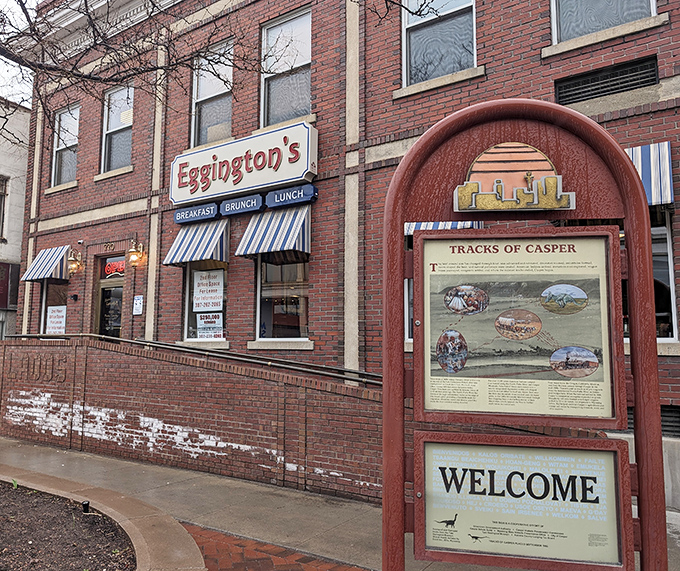 Eggington's brick facade and blue-striped awnings aren't just inviting&mdash;they're practically a breakfast bat signal for hungry Casper locals.