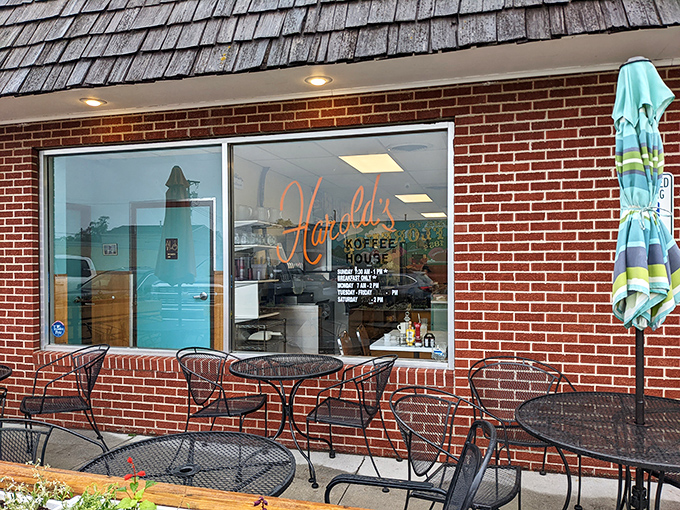 The unassuming sign over the window – Harold's delivers exactly what it promises with neighborhood charm.
