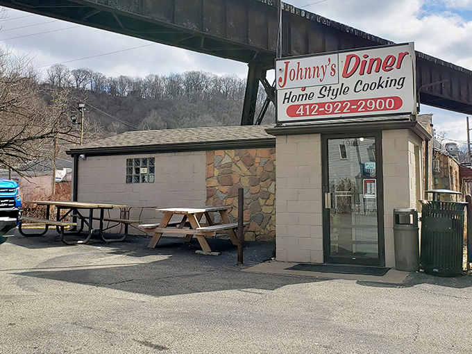Nestled under a railroad overpass, Johnny's Diner proves that extraordinary food often hides in the most unassuming packages. Pittsburgh's best-kept breakfast secret stands ready to serve.