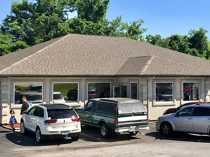 The unassuming exterior of RJ's Family Restaurant hides culinary treasures within. Like finding a diamond in your grandmother's cookie jar.