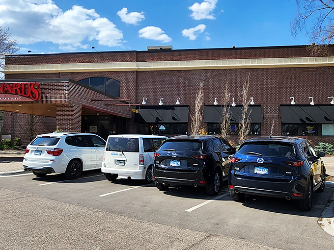 The brick exterior houses culinary treasures within. Even on a sunny day, locals know this parking lot fills quickly for good reason.