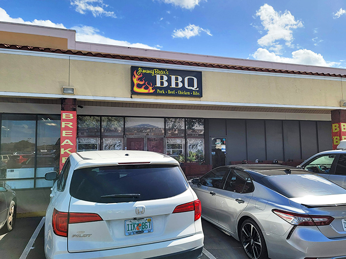 Cars in the parking lot tell the real story: when locals and tourists alike are willing to battle Florida traffic for barbecue, you know it's something special.