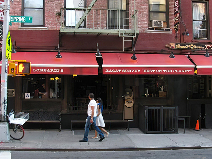 Where pizza history meets New York charm &ndash; Lombardi's storefront has been stopping pedestrians in their tracks for generations.
