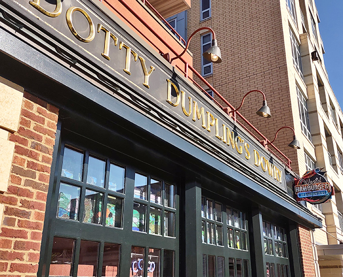 The golden lettering of Dotty Dumpling's Dowry glows like a beacon for burger pilgrims, promising comfort food salvation in downtown Madison.
