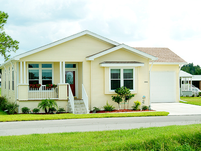 That yellow cottage charm proves retirement living doesn't mean sacrificing curb appeal for affordability.