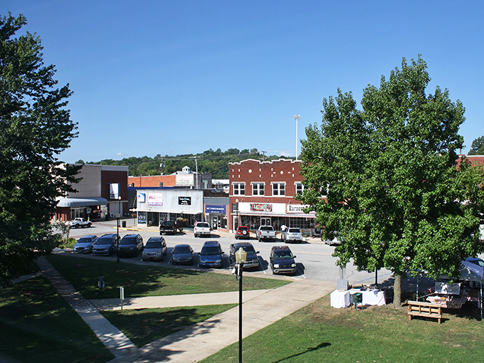 Harrison's downtown square offers that perfect small-town charm where parking is plentiful and nobody's in a hurry to give up your spot.