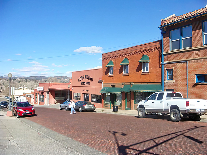 Corradino's Auto Body stands as a testament to Trinidad's blend of practicality and preservation, where even repair shops maintain historic brick charm.