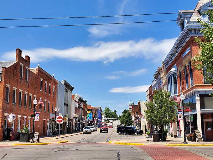 Jefferson Street welcomes you with its classic Midwestern charm &ndash; brick buildings standing proud like they've got stories to tell and plenty of time to share them.