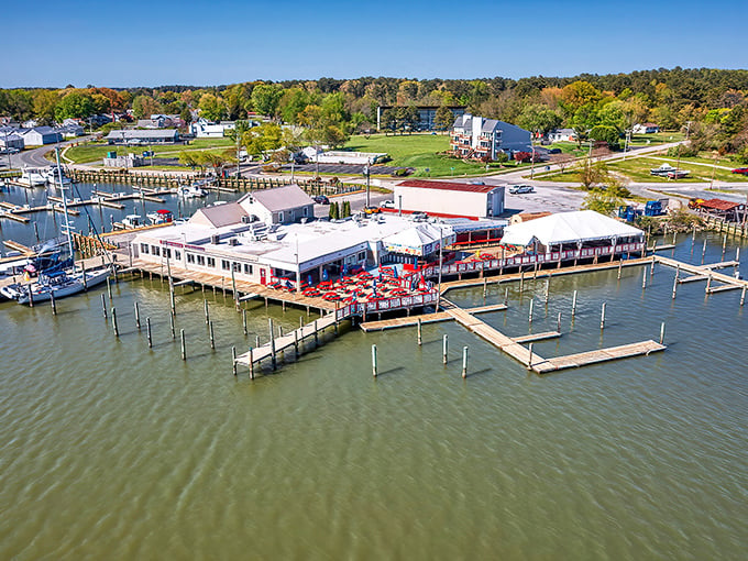 Waterman's Crab House in all its glory &ndash; where the crabs are fresh, the deck is inviting, and calories simply don't count when the view is this good.