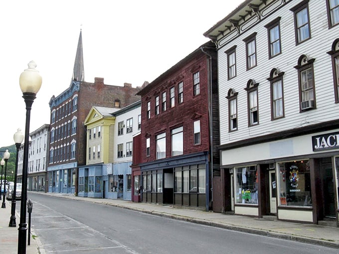 Historic charm meets small-town affordability on North Adams' main street, where colorful facades tell stories of reinvention and possibility.