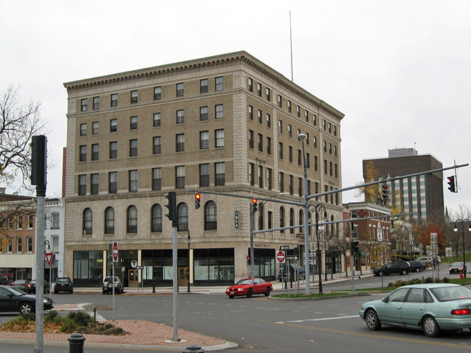 Historic limestone architecture in downtown Watertown showcases the city's character, where affordability meets small-town charm for budget-conscious retirees.