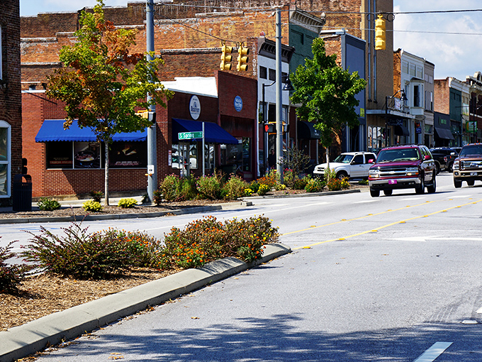 Downtown Walhalla's historic brick buildings stand as sentinels of small-town charm, where retirement dreams meet Main Street reality.