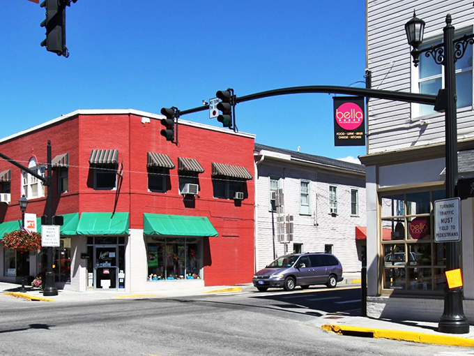 Lewisburg's charming streetscape showcases the colorful historic buildings that house local businesses, creating that perfect small-town retirement atmosphere.
