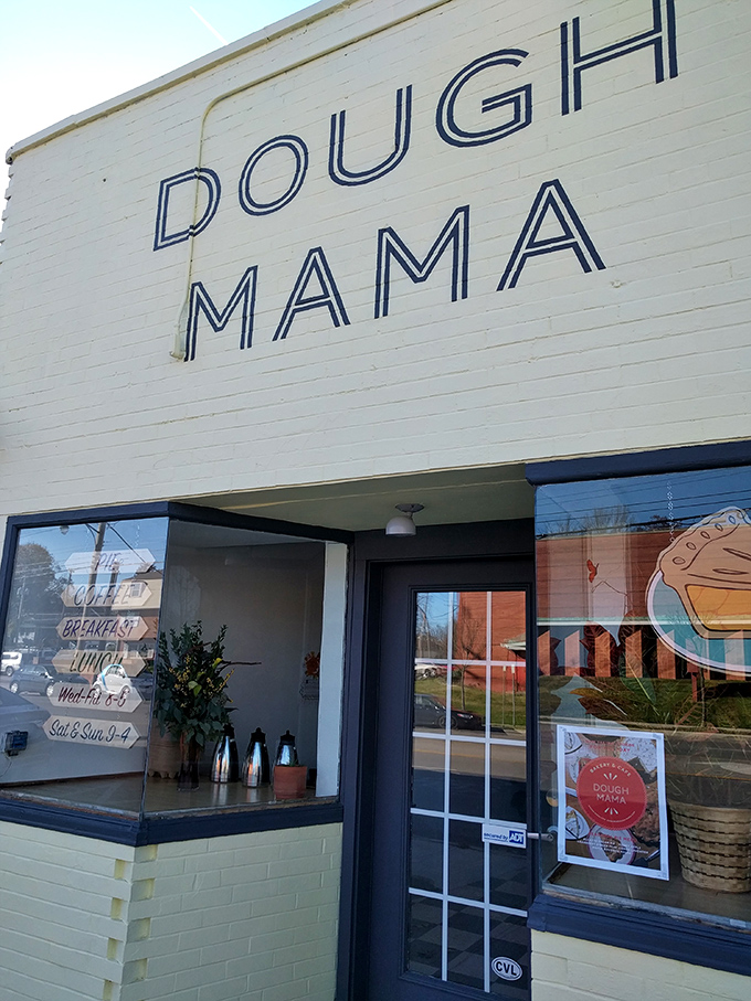 The unassuming white brick exterior of Dough Mama belies the flavor explosions waiting inside. Like finding a secret treasure map to deliciousness.