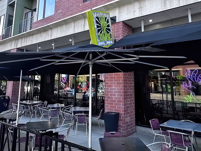 The unassuming exterior hides culinary madness within. Like finding a portal to flavor town behind a brick fa&ccedil;ade in Des Moines' East Village.