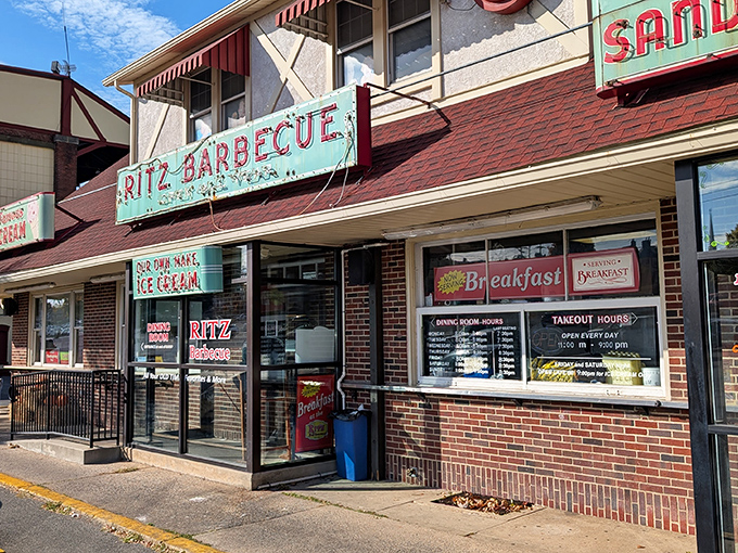 That weathered turquoise sign isn't just vintage charm&mdash;it's a beacon of hope for hungry travelers seeking authentic Pennsylvania comfort food.