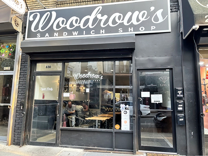 Woodrow's sleek black storefront on South Street doesn't scream for attention, but like a quiet genius, it lets its sandwiches do the talking.