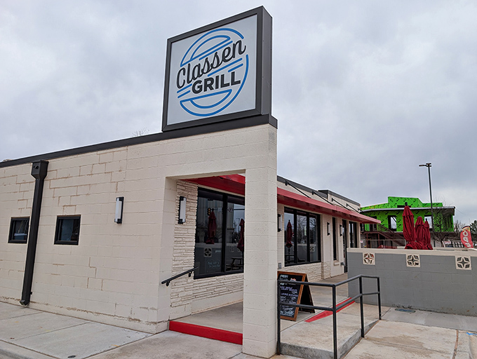 The unassuming exterior of Classen Grill hides culinary treasures within, like finding a diamond in Oklahoma City's bustling landscape.