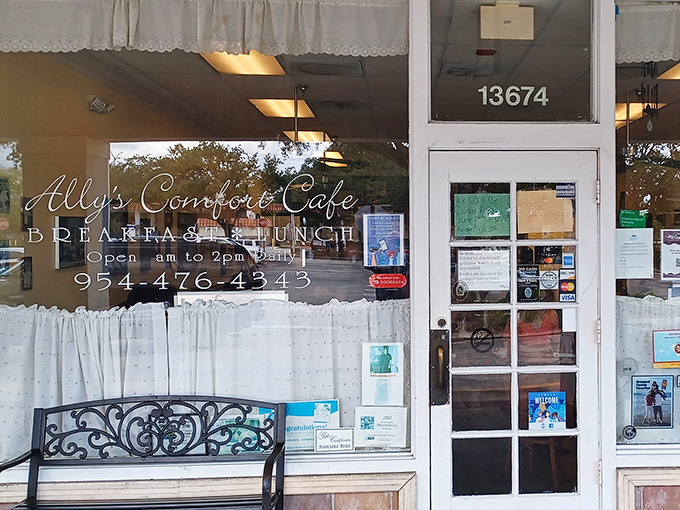 That elegant script on the window promises exactly what you'll find inside: comfort food that feels like a warm hug from grandma.