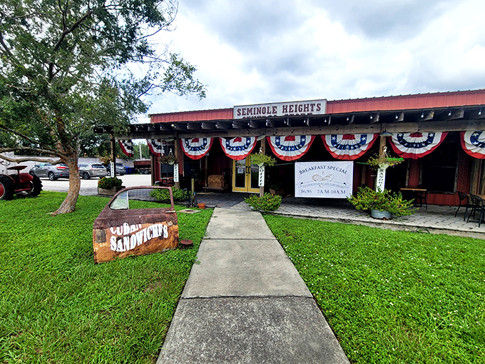 The patriotic bunting and rustic charm of Seminole Heights General Store welcomes you like an old friend who happens to make incredible sandwiches.
