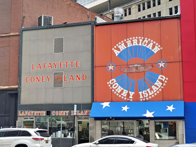 Detroit's culinary cold war continues &ndash; Lafayette and American Coney Island share a wall but divided loyalties among hot dog aficionados for generations. Choose your side wisely!