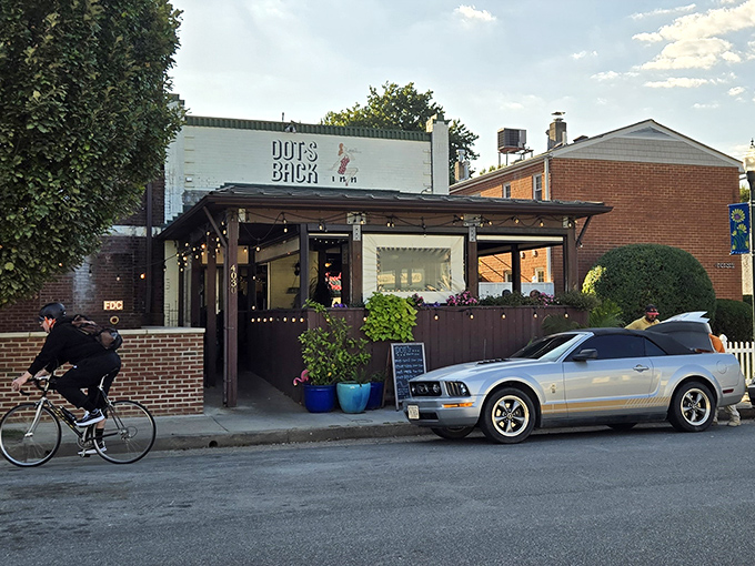 The unassuming exterior of Dots Back Inn might not scream "culinary destination," but locals know this modest brick building houses breakfast magic worth biking across town for.