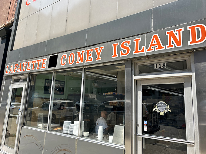 American Coney Island's storefront beckons like a siren song of chili-covered temptation and century-old tradition.
