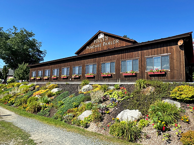 Same rustic charm, different angle &ndash; those window boxes aren't just pretty, they're promising something delicious is waiting inside.