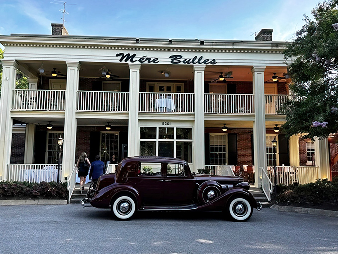 Southern grandeur meets culinary excellence at Mere Bulles, where those white columns aren't just for show&mdash;they're the gateway to flavor paradise.