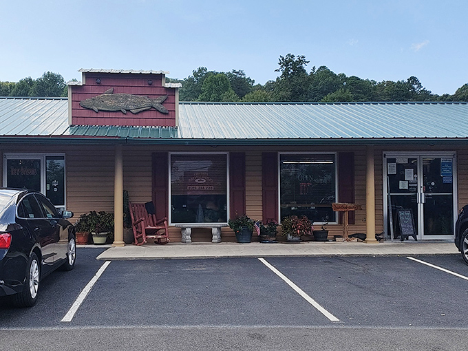 Sometimes the fanciest restaurants have the simplest storefronts, and this coral-colored charmer proves exactly that point.
