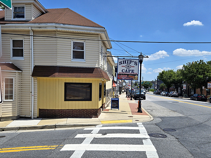 The unassuming exterior of Ship's Caf&eacute; in Catonsville hides culinary treasures within. Like finding a pearl in an oyster, the real magic happens inside.