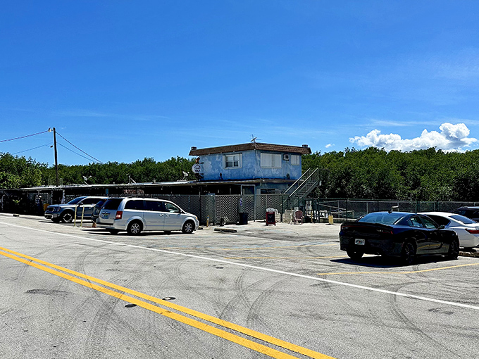 From the outside, Alabama Jack's looks like it survived a hurricane and decided to stay anyway.