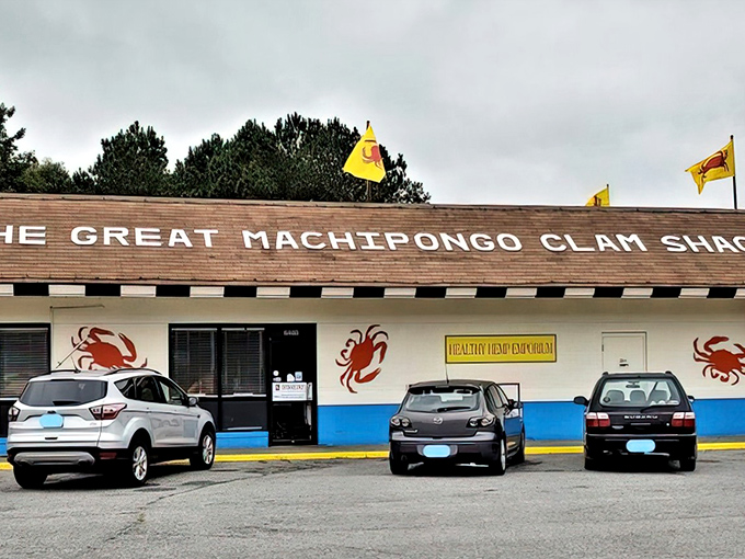 The unassuming exterior of The Great Machipongo Clam Shack stands like a seafood beacon on Virginia's Eastern Shore, promising treasures from the nearby waters.