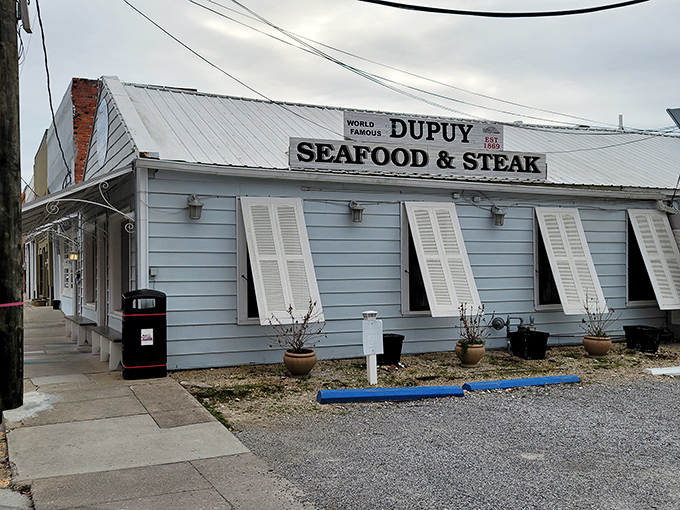 The unassuming white clapboard exterior of Dupuy's is like finding a treasure map in your attic &ndash; modest on the outside, but promising untold riches within. 