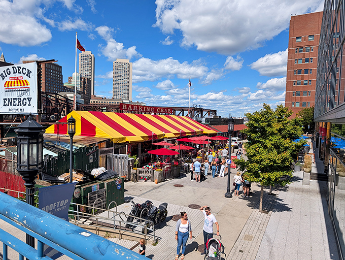 That yellow and red striped tent on Boston's waterfront isn't a circus&mdash;it's something even better for seafood lovers.