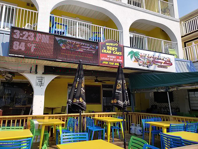 The unassuming storefront of Woody's might not scream "culinary destination," but locals know this weathered facade hides Delaware's seafood paradise.