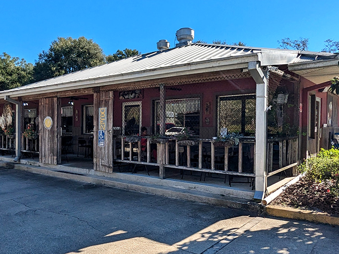 The unassuming wooden exterior of Osteen Diner promises what fancy restaurants rarely deliver: honest food that speaks directly to your soul.