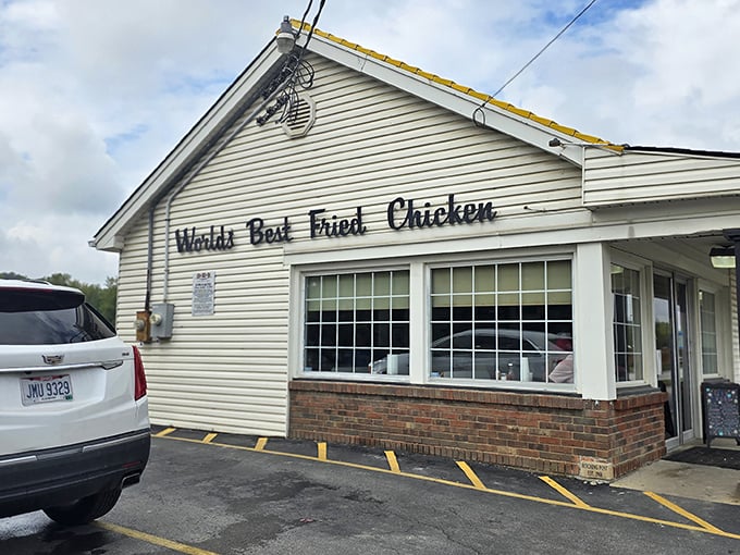Bold claims require bold evidence, and this unassuming white clapboard building in Cincinnati isn't shy about declaring its chicken supremacy.