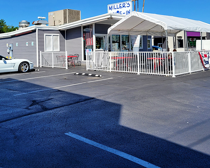 The classic American drive-in experience lives on at Miller's, where nostalgia comes with a side of deliciousness.